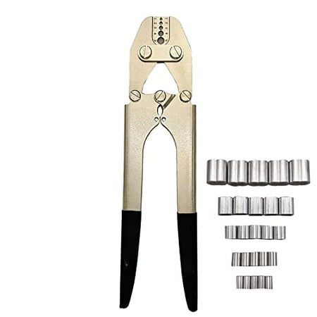 Wire Rope Crimping Tool Cable Crimper Swaging Tool With 25 Pcs 5 Size ...