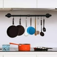 23.6 Inch Detachable Kitchen Hanging Rod, Wall Mounted Pot Rack with 12 ...