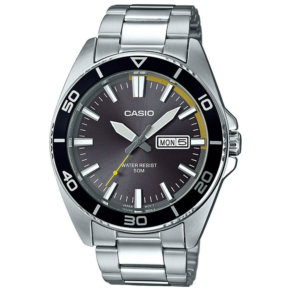Casio - Men's Dive Style Watch, Gray Day-Date Dial - Walmart.com ...