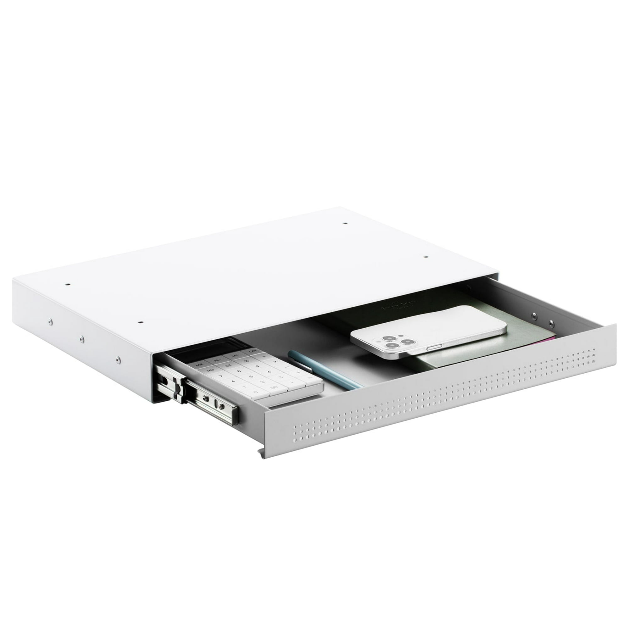 Click here for Desky Ultra Slim Under Desk Drawer - No Gap / Whit... prices