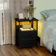Tomnk woo Nightstand with Charging Station, LED Night Stand with USB ...