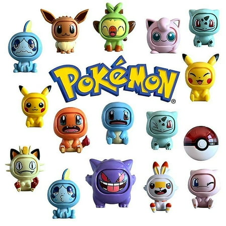 Pokemon Pikachu Bulbasaur Pokeball Set Eevee Gengar Mewtwo Action ...