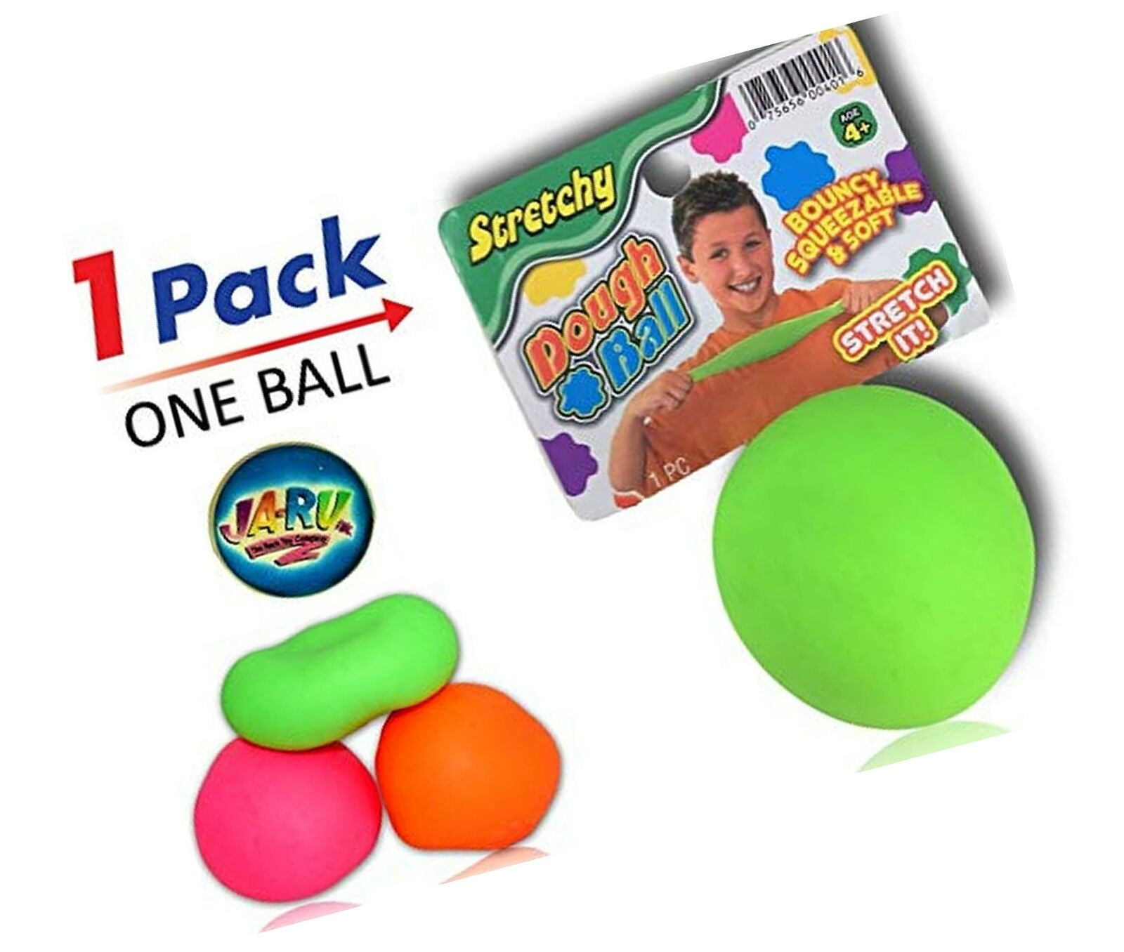 Ja-Ru Stretchy Dough Ball Soft Bounce Stress Ball, 1 Count, Color May ...