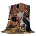 Cow Butterfly Fleece Throw Blanket Vintage Funny Farm Sunglasses Cow ...