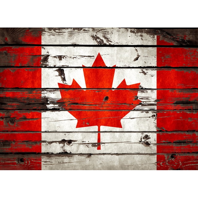 Awkward Styles Canadian Flag Canvas Art Retro Rustic Style Art Canadian ...