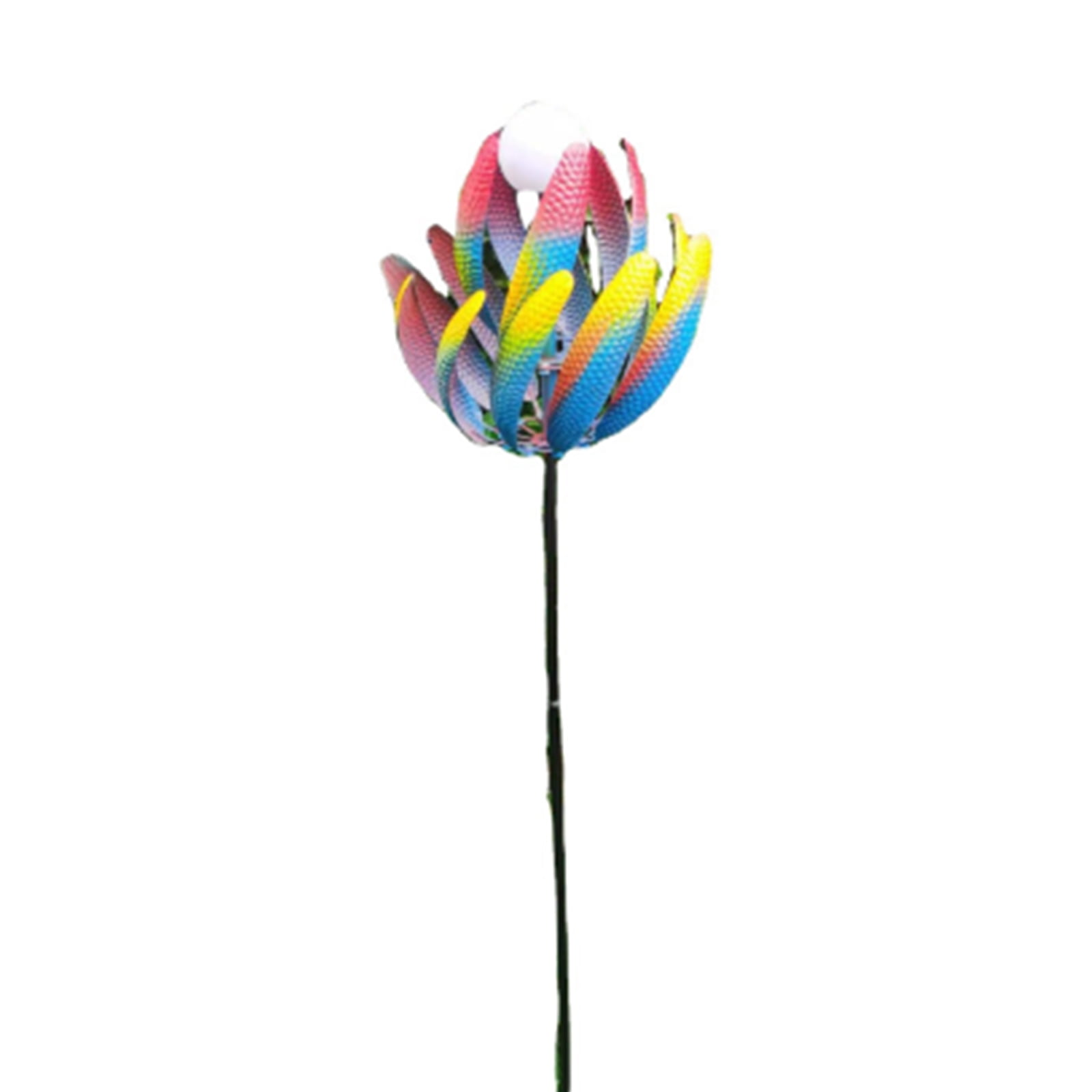 Garden Decoration Wind Spinner Rotating Metal Multicolor Faceted ...