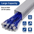 Grey 2in H × 2.4in W × 95in L Open Slot PVC Cable Management Raceway ...