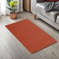 Brick Red Solid Door Mat 16x24 Inch Minimalist Cloth Rust Grain Linen ...