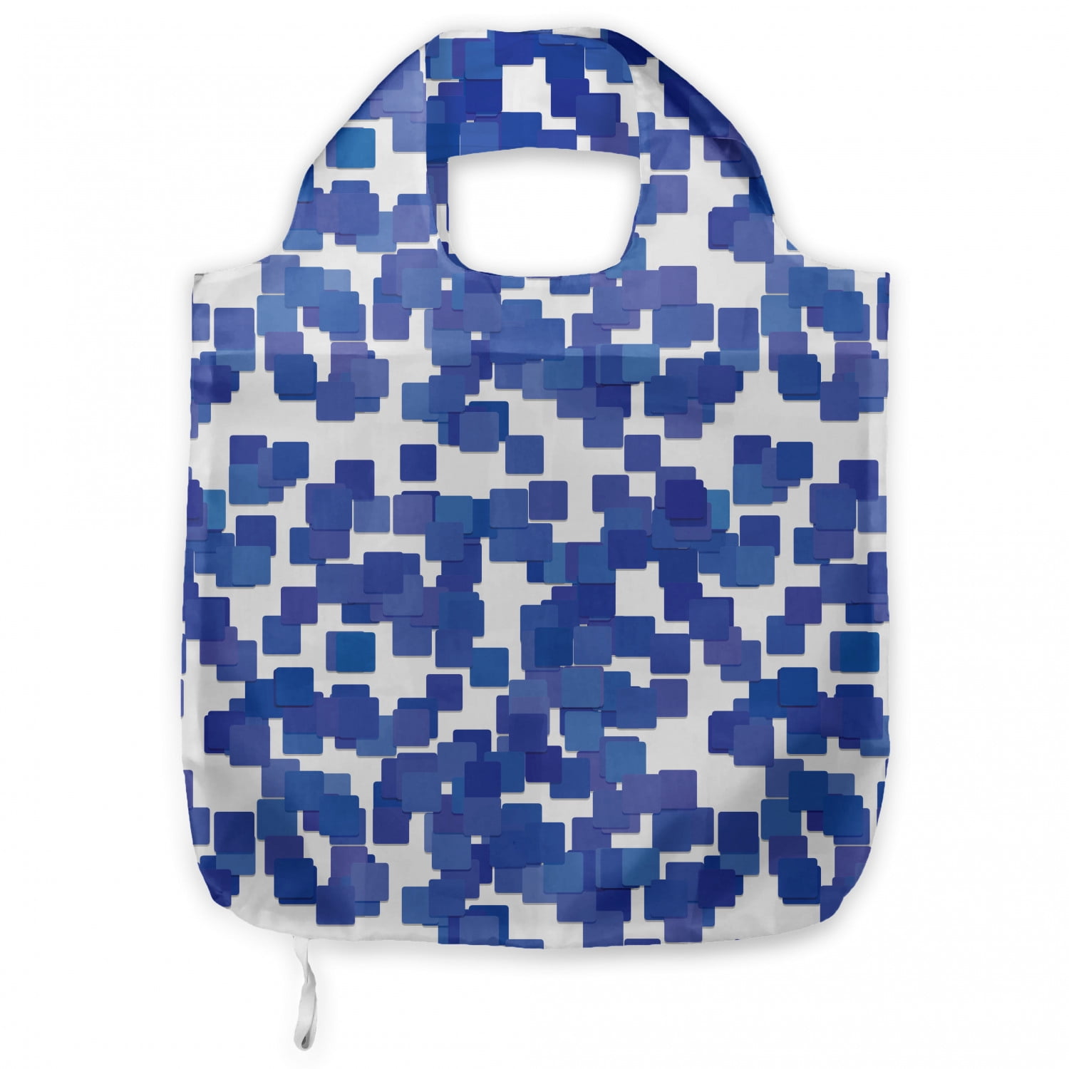 Geometric Shopping Tote Bag, Scattered Monotone Squares on a Plain ...