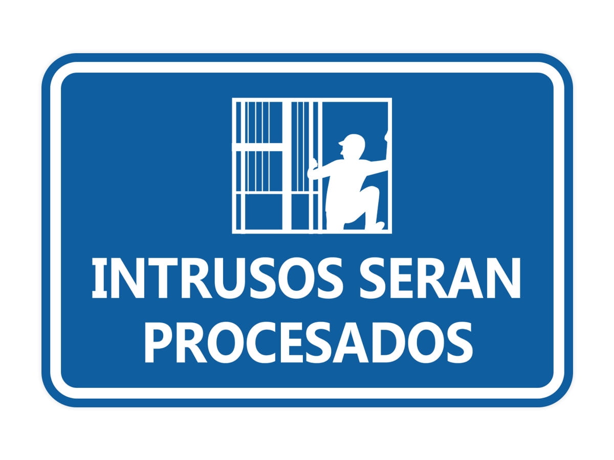 Signs ByLITA Classic Framed Intrusos Seran Procesados Graphic Spanish ...
