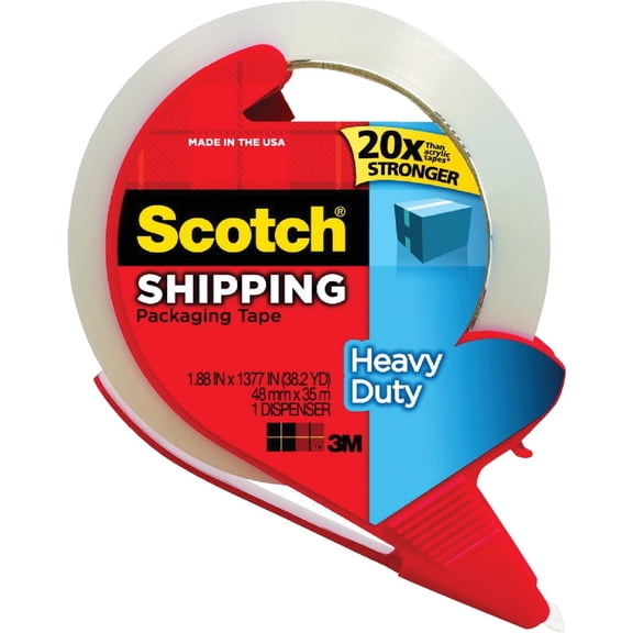 3M Scotch Packaging Tape with Refillable Dispenser - Pack of 12 ...