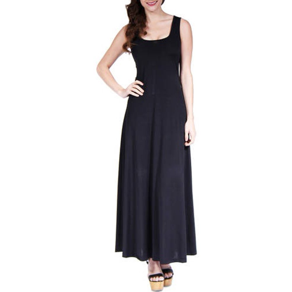 24/7 Comfort Apparel - Women's Scoop-Neck Tank Maxi Dress - Walmart.com ...