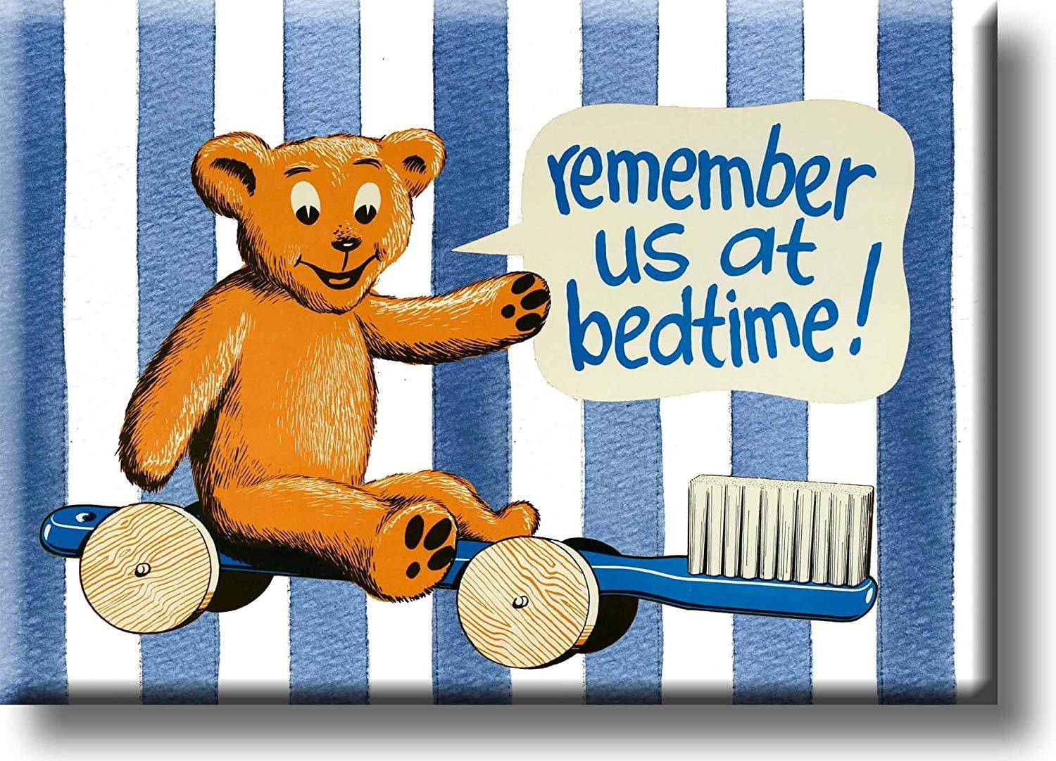 Boys Bathroom Reminder, Remember Us at Bedtime Picture on Stretched ...