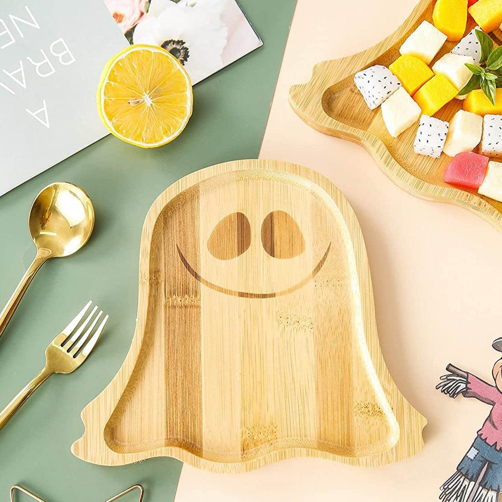 Garhelper Halloween Pumpkin Ghost Plate Charcuterie Board And Cheese ...