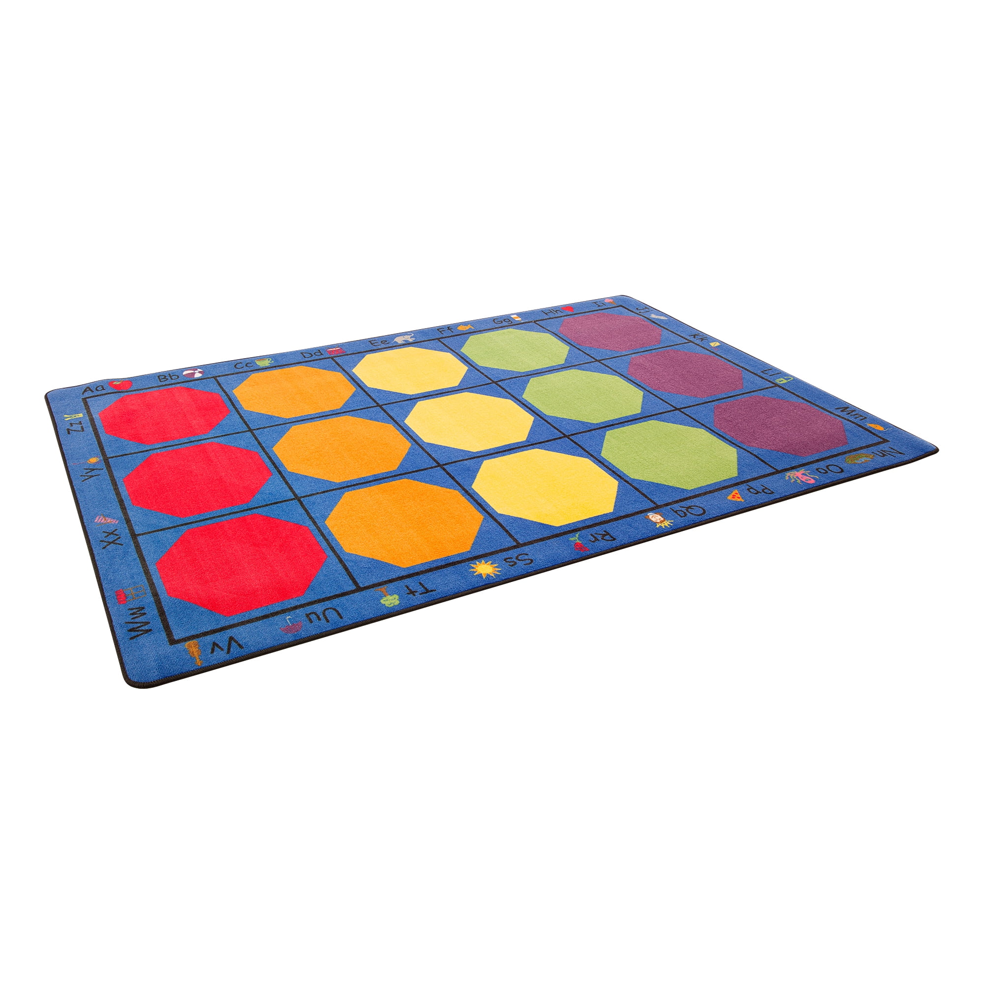 Sprogs Alphabet Seating Rug - Multicolored Rectangle 5' 10" Wide x 8' 4 ...