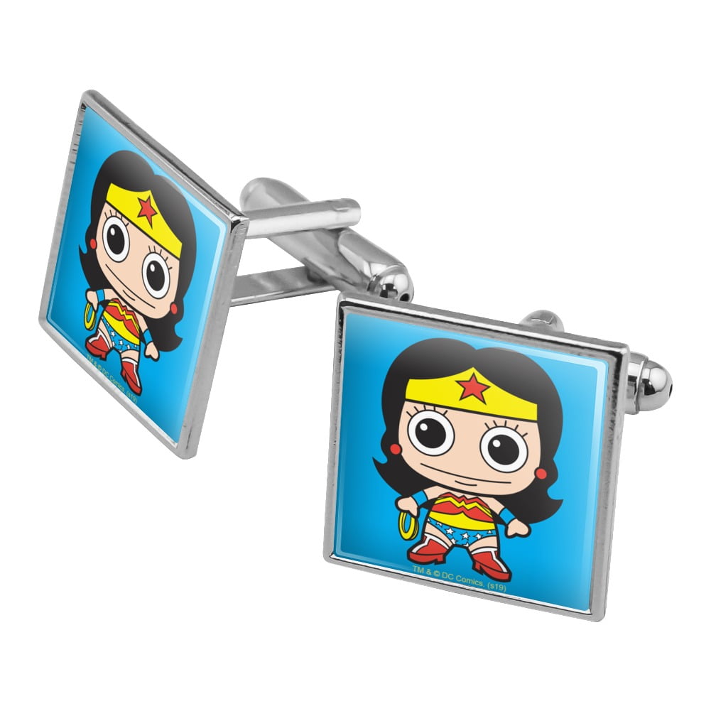 Wonder Woman Cute Chibi Square Cufflink Set - Silver or Gold - Walmart.com