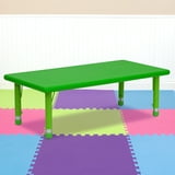 Adjustable Height Rectangular Plastic Activity Table, Green - Walmart.com