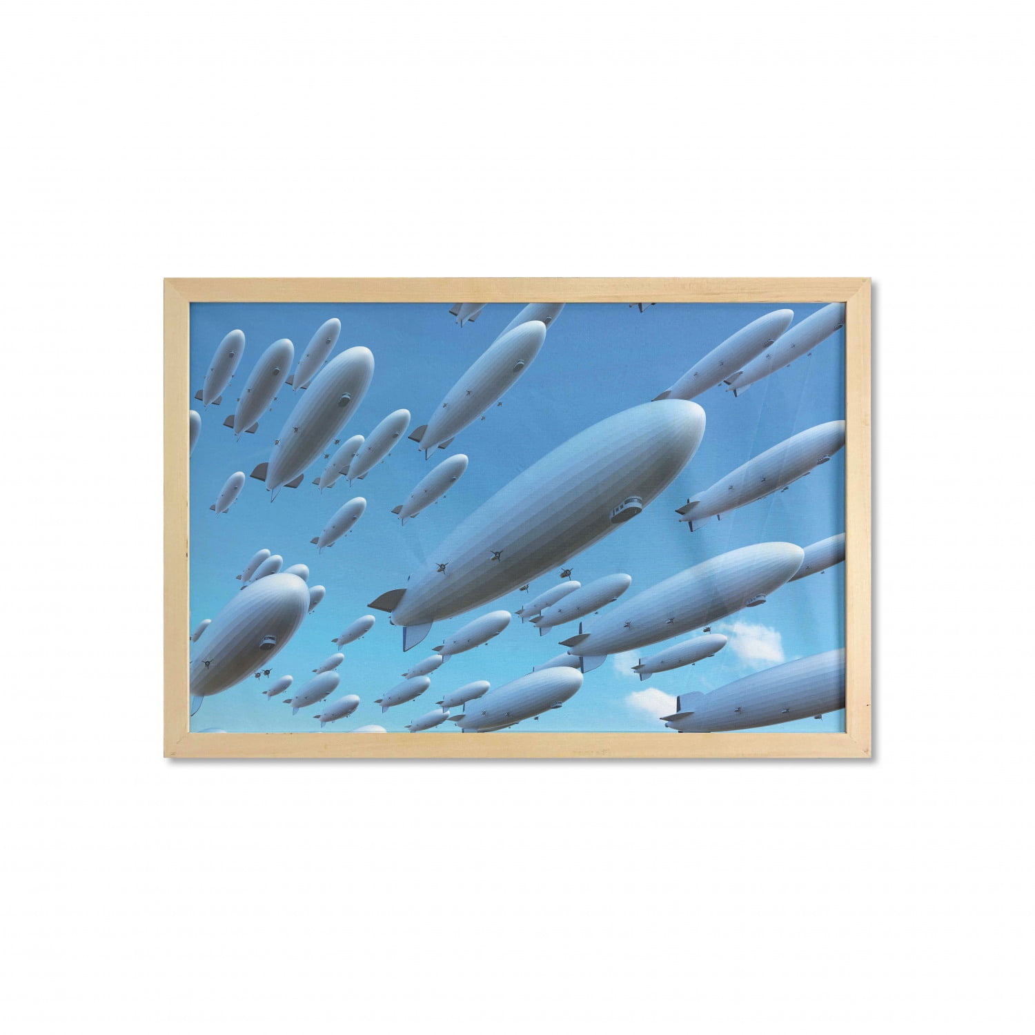 Zeppelin Wall Art with Frame, Many Fleet Airships Flying in the Sky ...