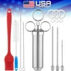 Heavy Duty Stainless Steel Meat Injector Kit, 2 oz Turkey Flavor ...