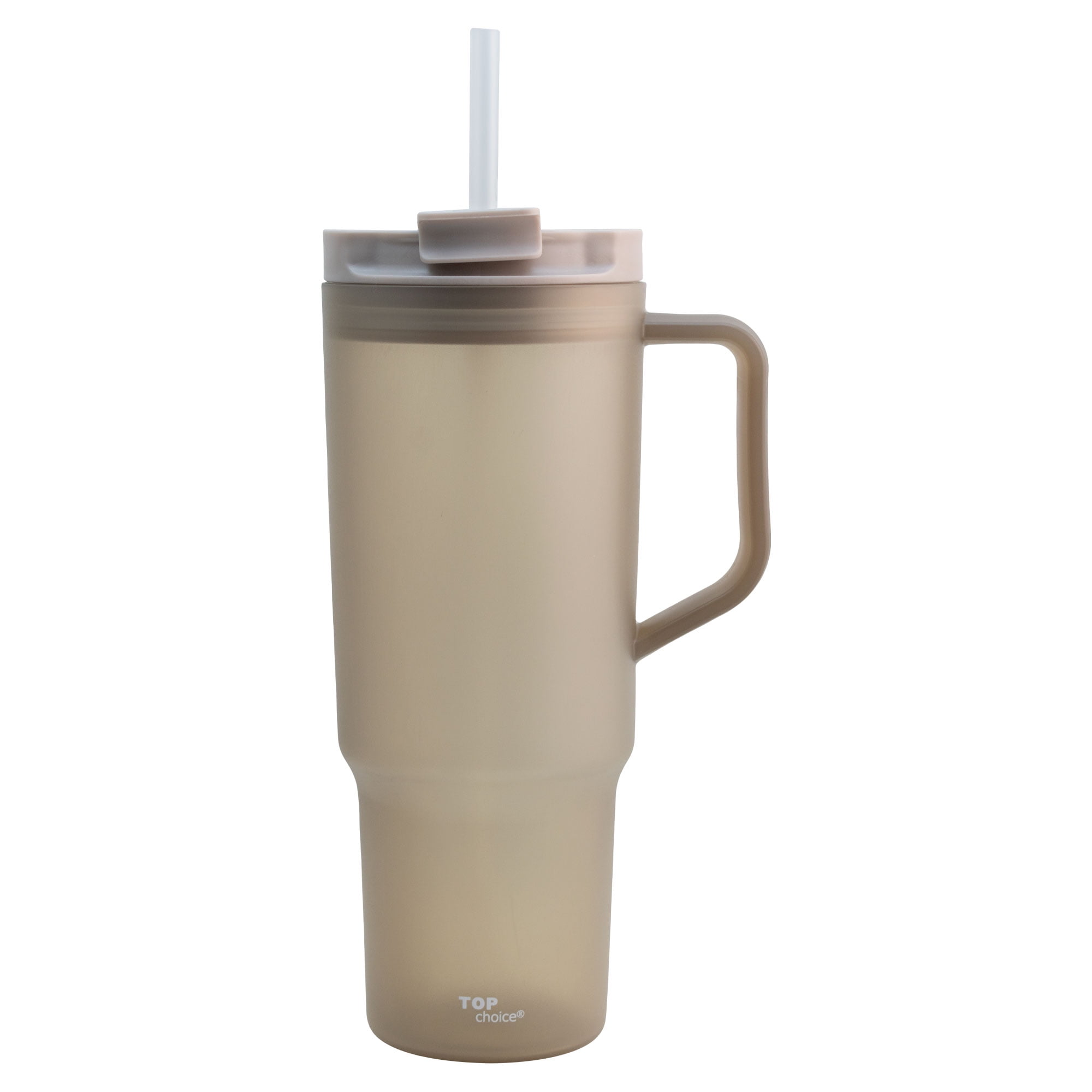 Termo de Plástico con Tapa Doble y Popote, Vaso Alto Reutilizable con ...