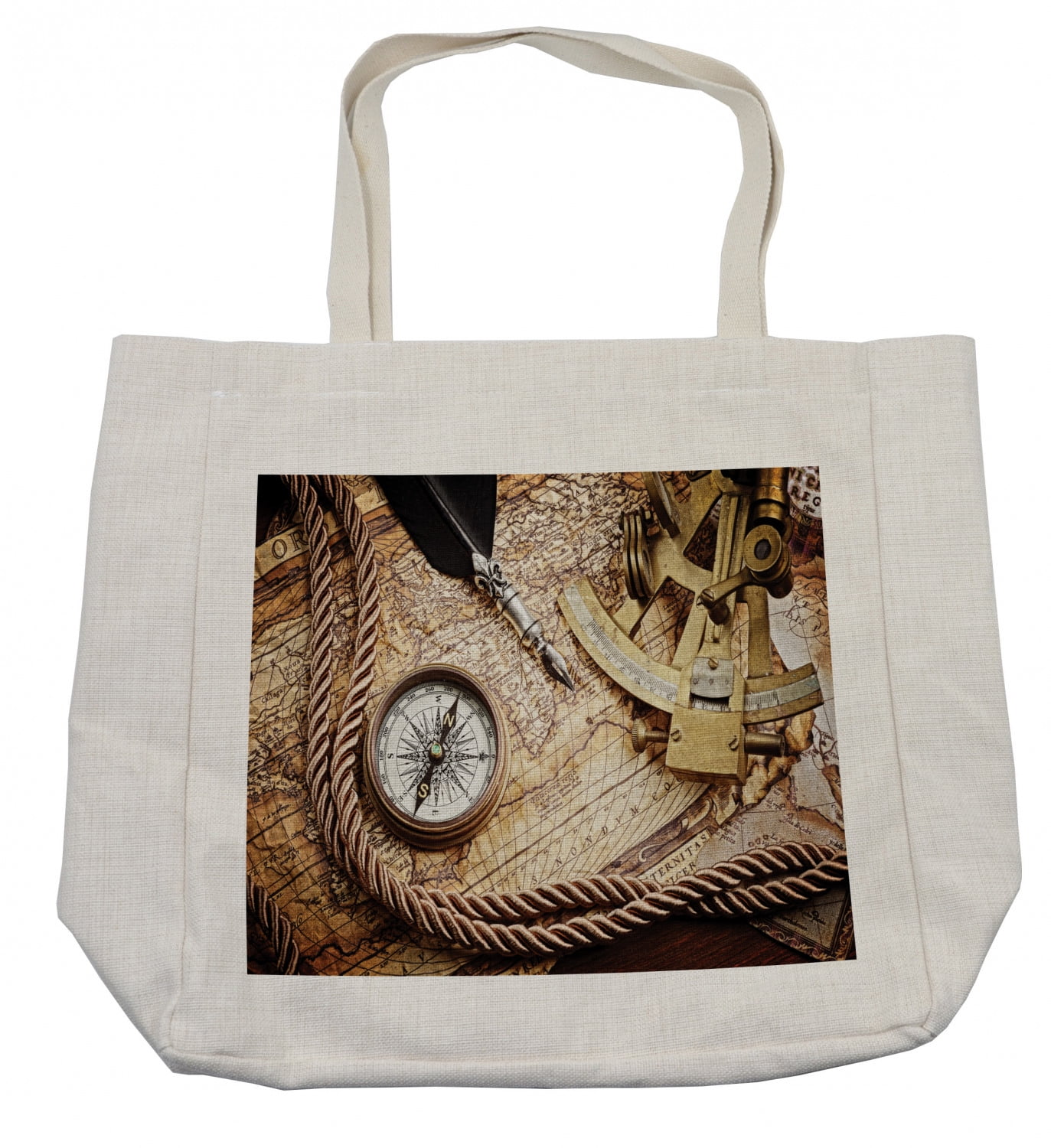 Compass Shopping Bag, Vintage Navigation Voyage Theme Lifestyle Image ...