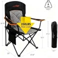 Oversized Fully Padded Camping Chair, Heavy Duty Quad Fold Chair Arm ...