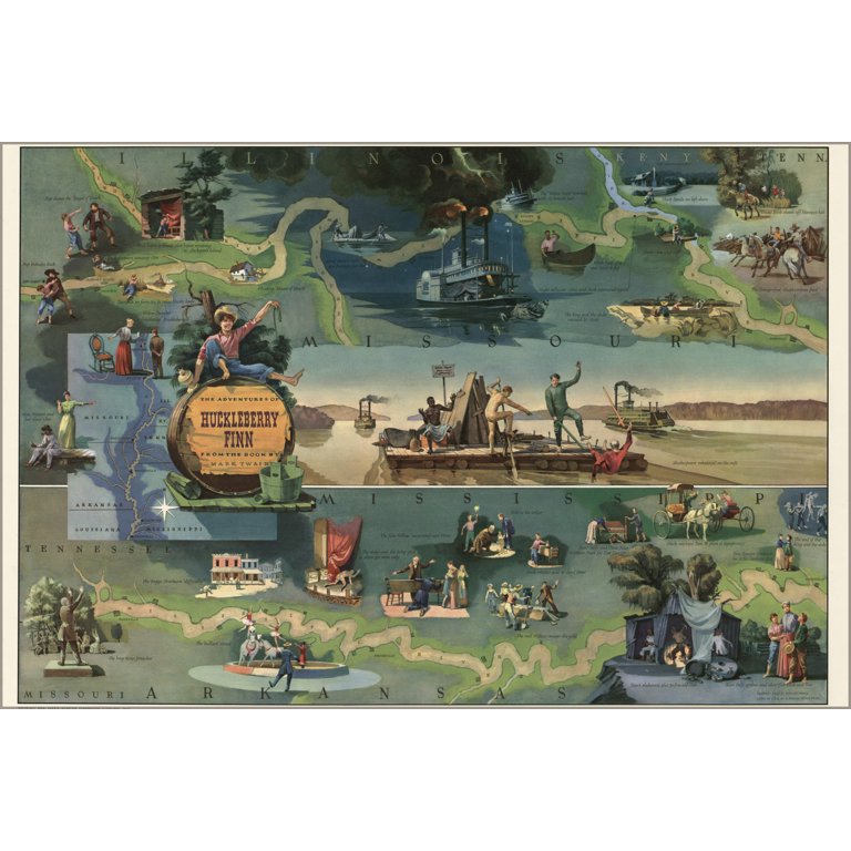 Trip Map Of Huckleberry Finn