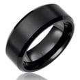 Mens Wedding Band in Titanium 8MM Promise Engagement Ring Black Plated ...
