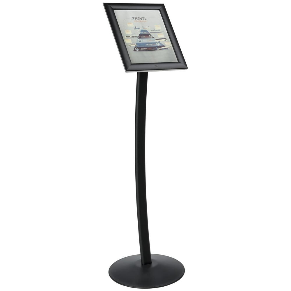 Displays2go Outdoor Menu Pedestal, Aluminum Construction – Black Finish ...