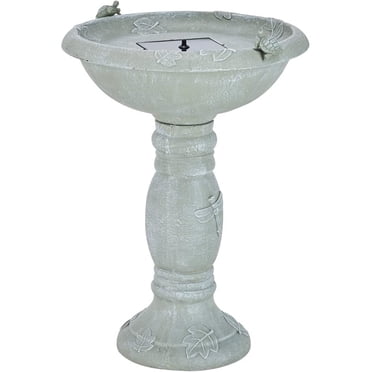 Smart Solar Acadia Traditional Birdbath - Olive Green - Walmart.com