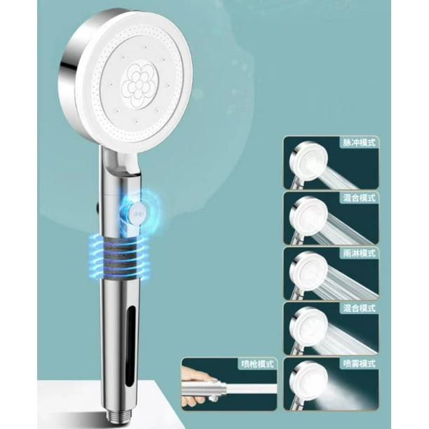 Five-speed supercharged one-button water stop shower hand-held shower ...