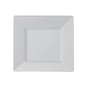 Lillian Plastic Dinnerware Square Plastic Plate, 8", Clear, 10 Ct ...