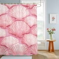 Bathroom Shower Curtain Summer Pink Ocean Shell Waterproof Shower ...