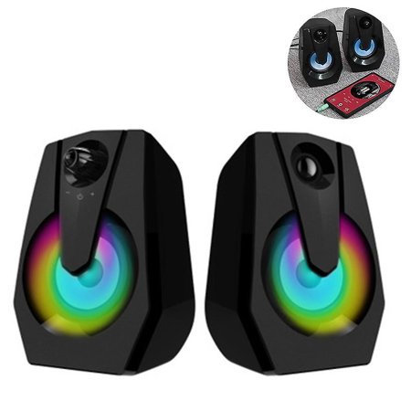 Computer speakers stereo 2.0 usb multimedia speaker with led/volume ...