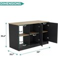 Kitchen Island with Storage, Large Prep & Serving Top, Double-Door ...