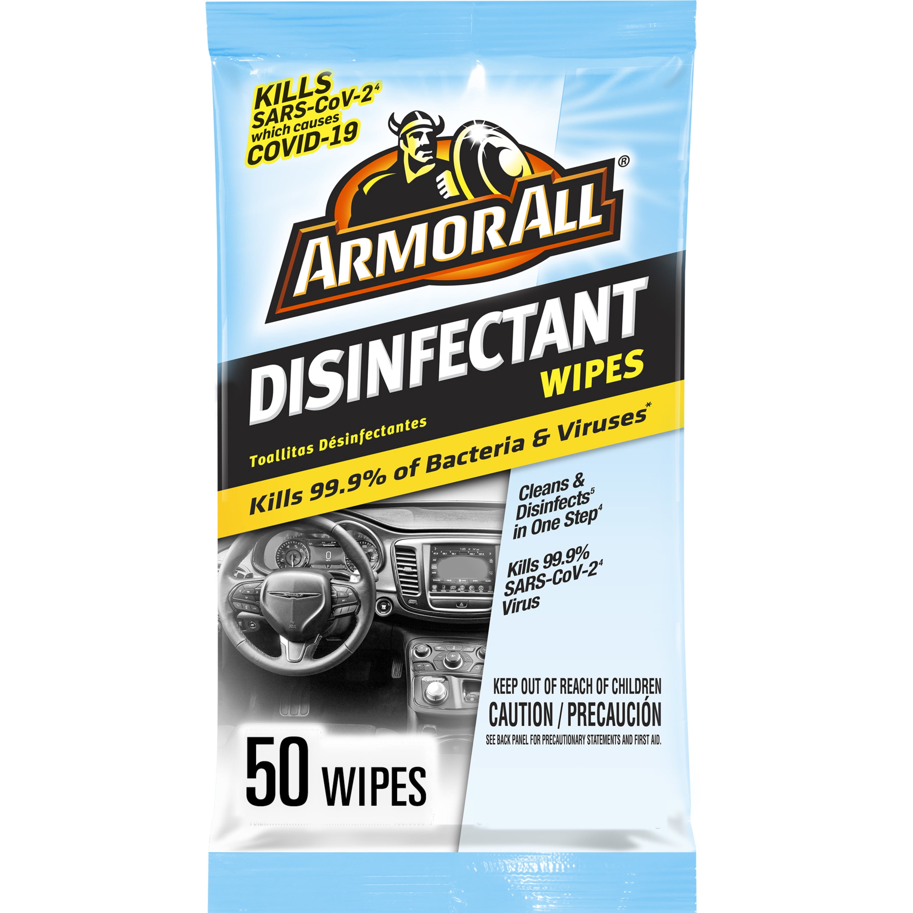 Armor All Disinfectant Wipes - 50 Count Flat Pack - Walmart.com