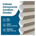 Cellular Honeycomb Cordless Shade, 9/16" Single Cell, Light Filtering ...
