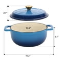 7.5QT Enameled Cast Iron Dutch Oven, Gradient Blue Non-Stick Cooking ...