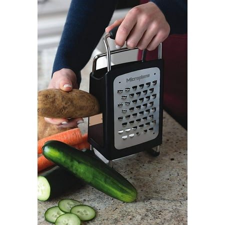Microplane Box Grater Large 10 inch 4-Sided Stainless Steel Ultra-Sharp ...