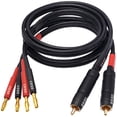 ASIASN-CESS-152-3f Banana Plug to RCA Cable, Phono Banana Speaker Cable ...