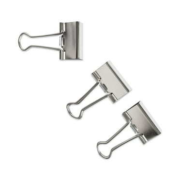 U Brands Binder Clips, Medium 1-1/4" Capacity, Black and Silver Steel ...