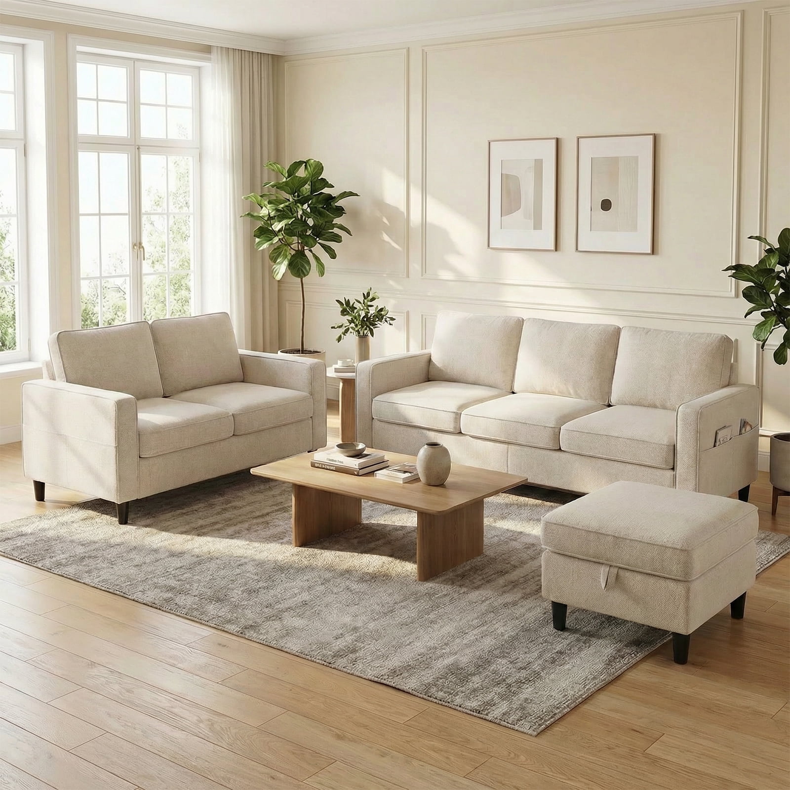 Click here for Mjkone 2 Pieces Living Room Furniture Sets  Linen... prices