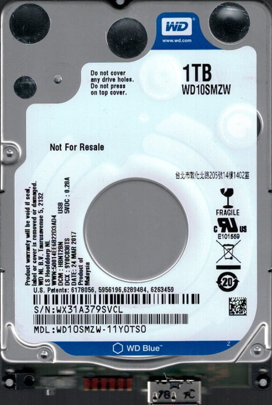 WD10SMZW-11Y0TS0 DCM: HBNT2BN WX31A Western Digital 1TB - Walmart.com