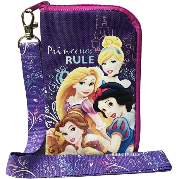 Disney Princess Purple Lanyard with Detachable Cellphone Case Or Coin ...