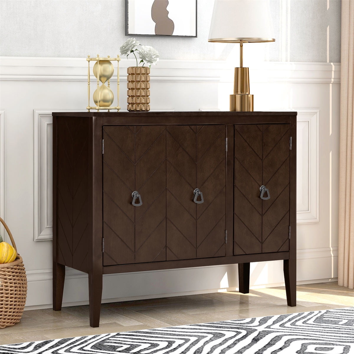 Accent Storage Cabinet,Wooden Buffet Sideboard Storage Cabinet with ...