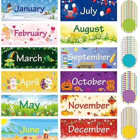 48 Pieces Holiday Monthly Headliners Set, 12 Monthly Headers Monthly ...