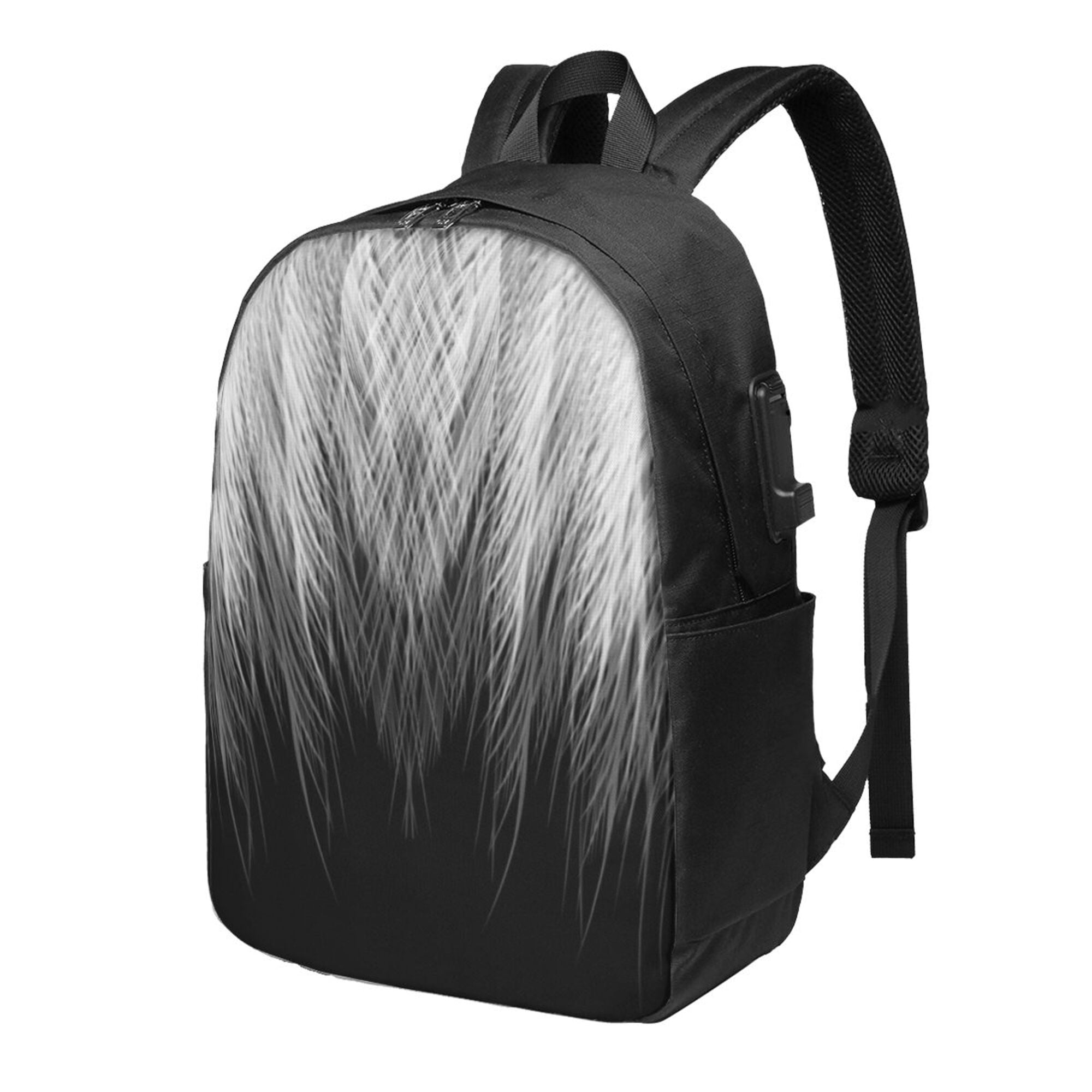 YFYANG 17" Laptop Backpack, Grey Feather Texture Fashion Travel Work ...