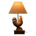 Glitzhome 19.69"H Rustic Polyresin Rooster Table Lamp with Burlap Shade ...
