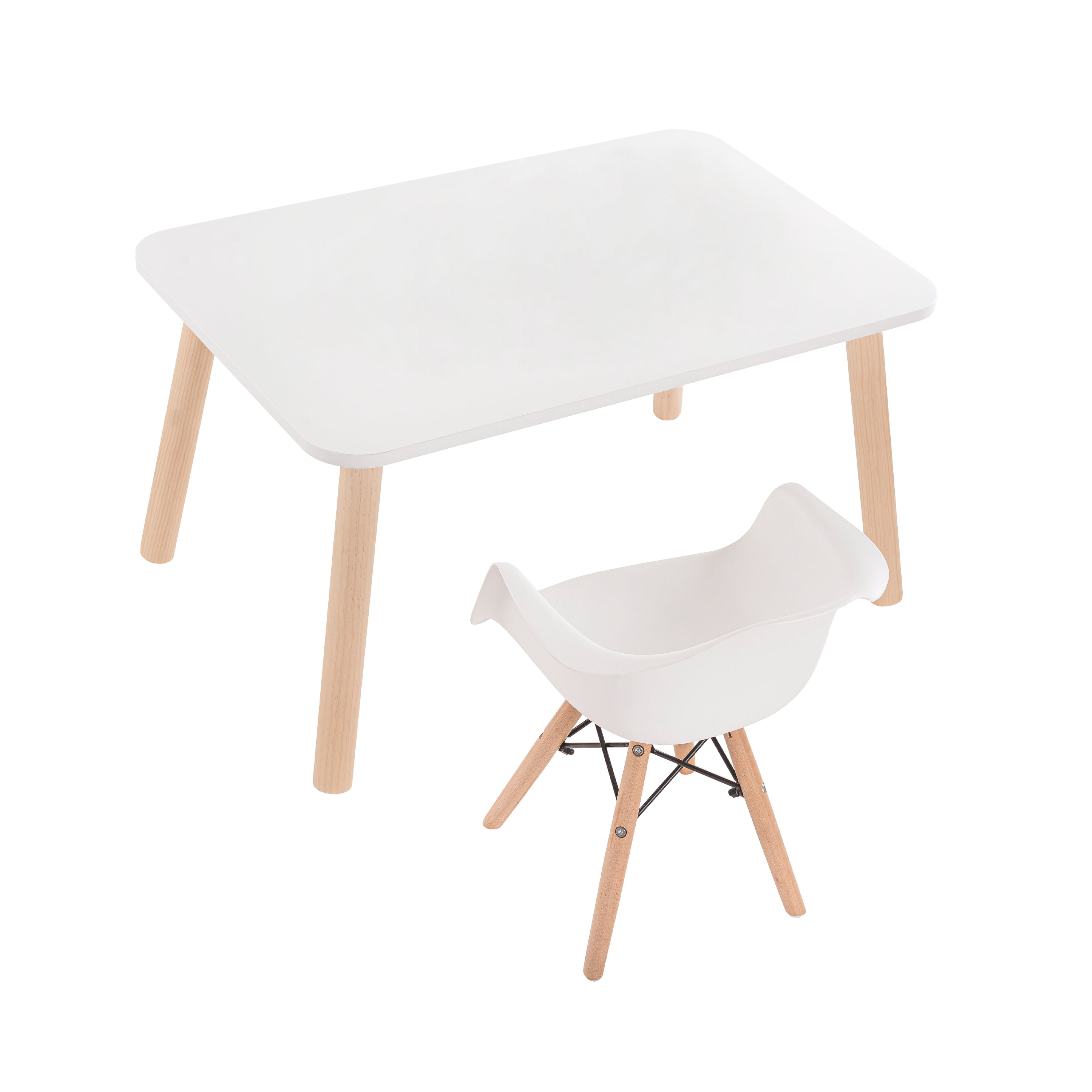 Mesa Rectangular con Silla Eames con Descansabrazos (Blanco) | Walmart ...