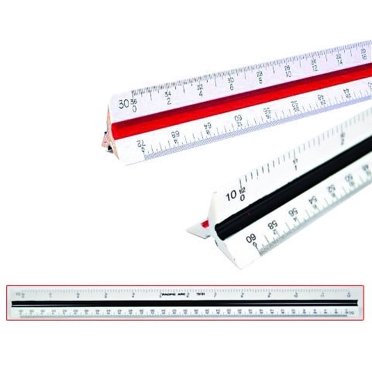 Staedtler, STD987M1831BK, Prof-quality Architect Triangular Scale, 1 ...